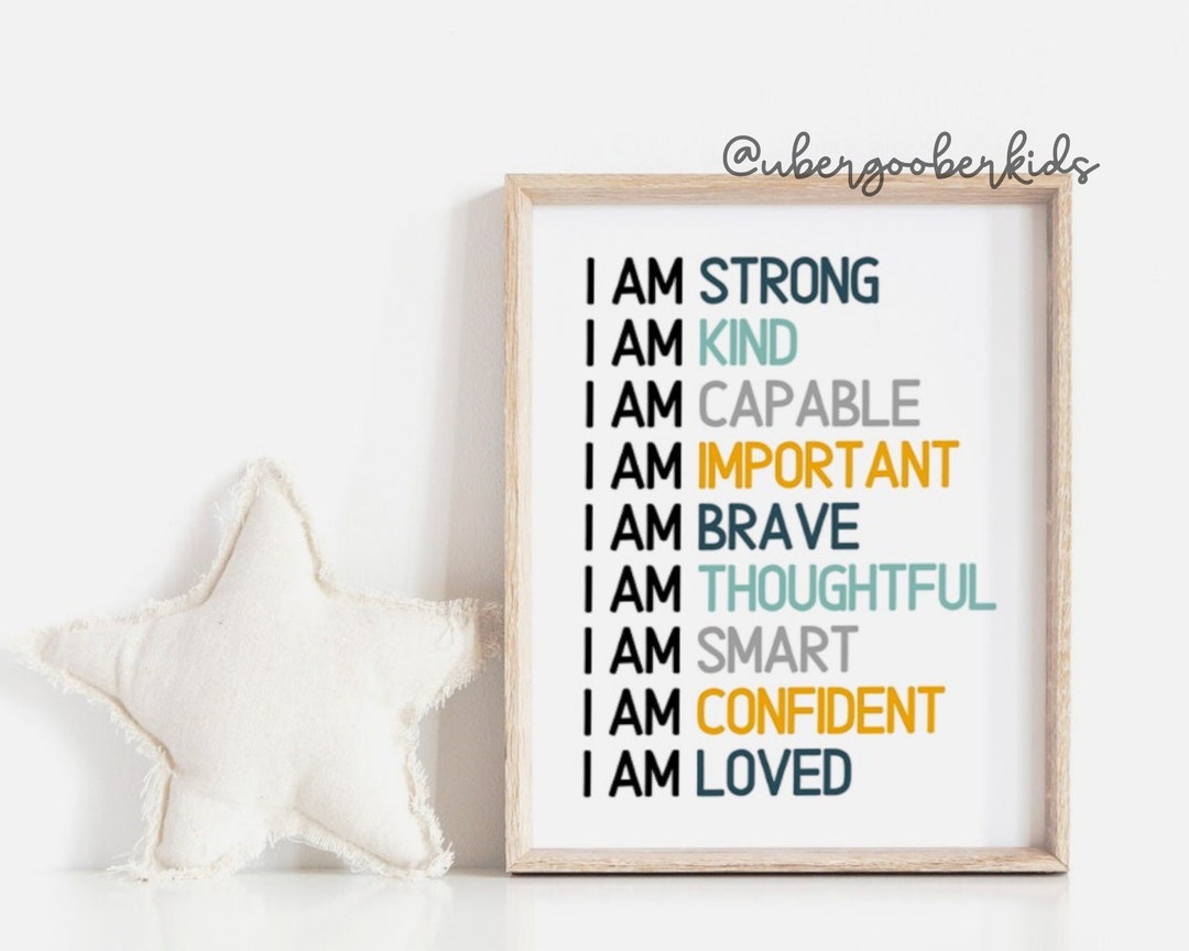 I Am Positive Affirmations for Kids Homeschooling Art - Etsy