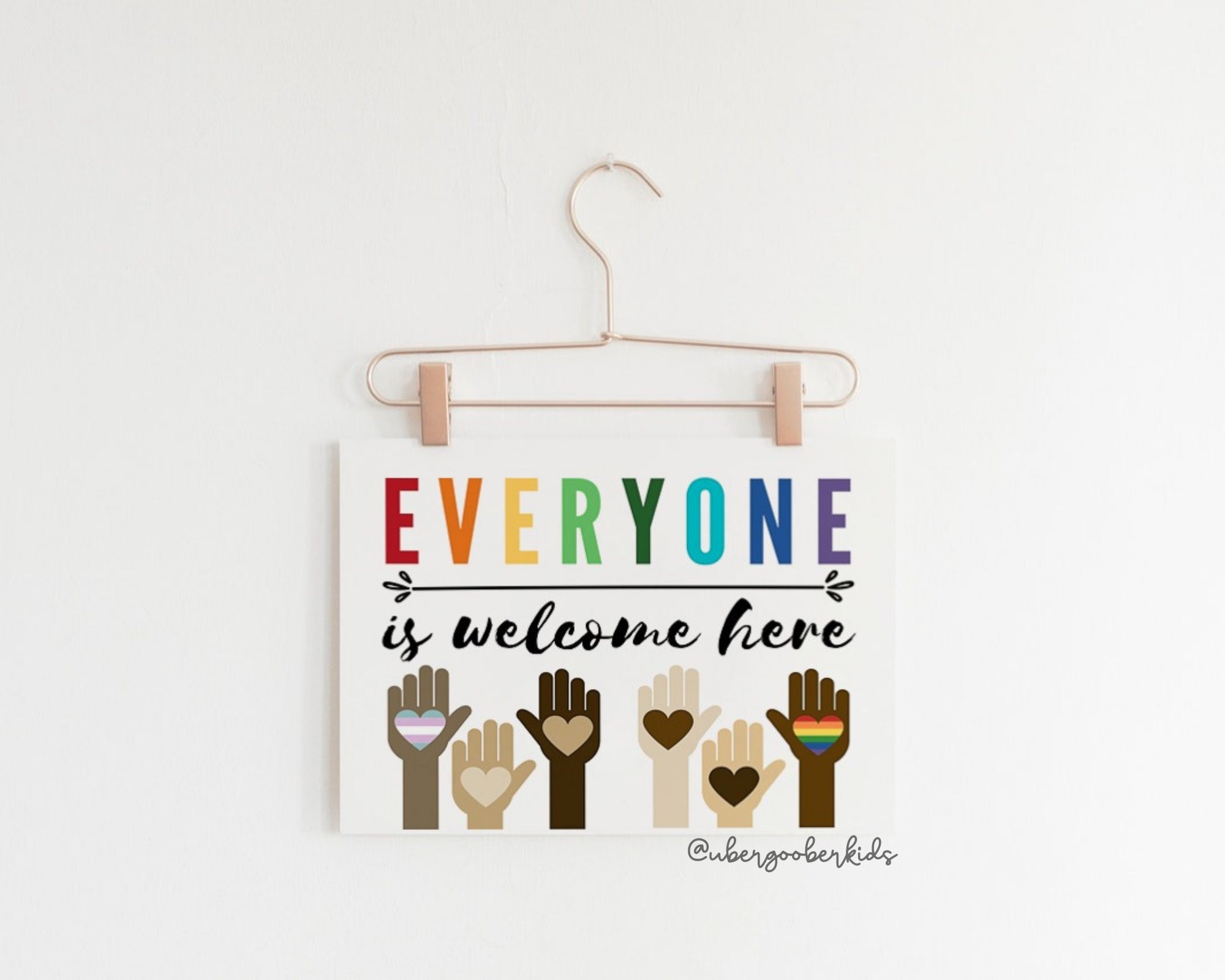 Everyone Welcome Here Diversity Art Classroom Decor - Etsy