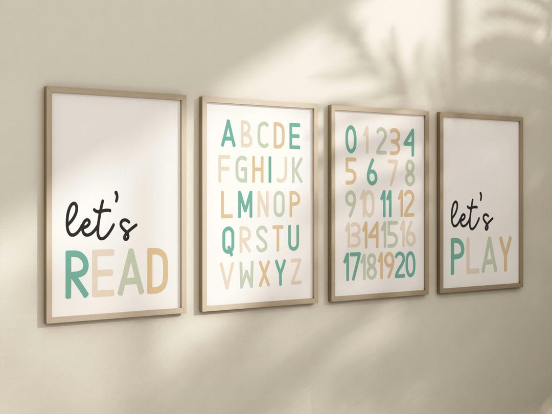 Classroom ABC & Numbers Poster Set: Playroom Wall Art (digital Download ...