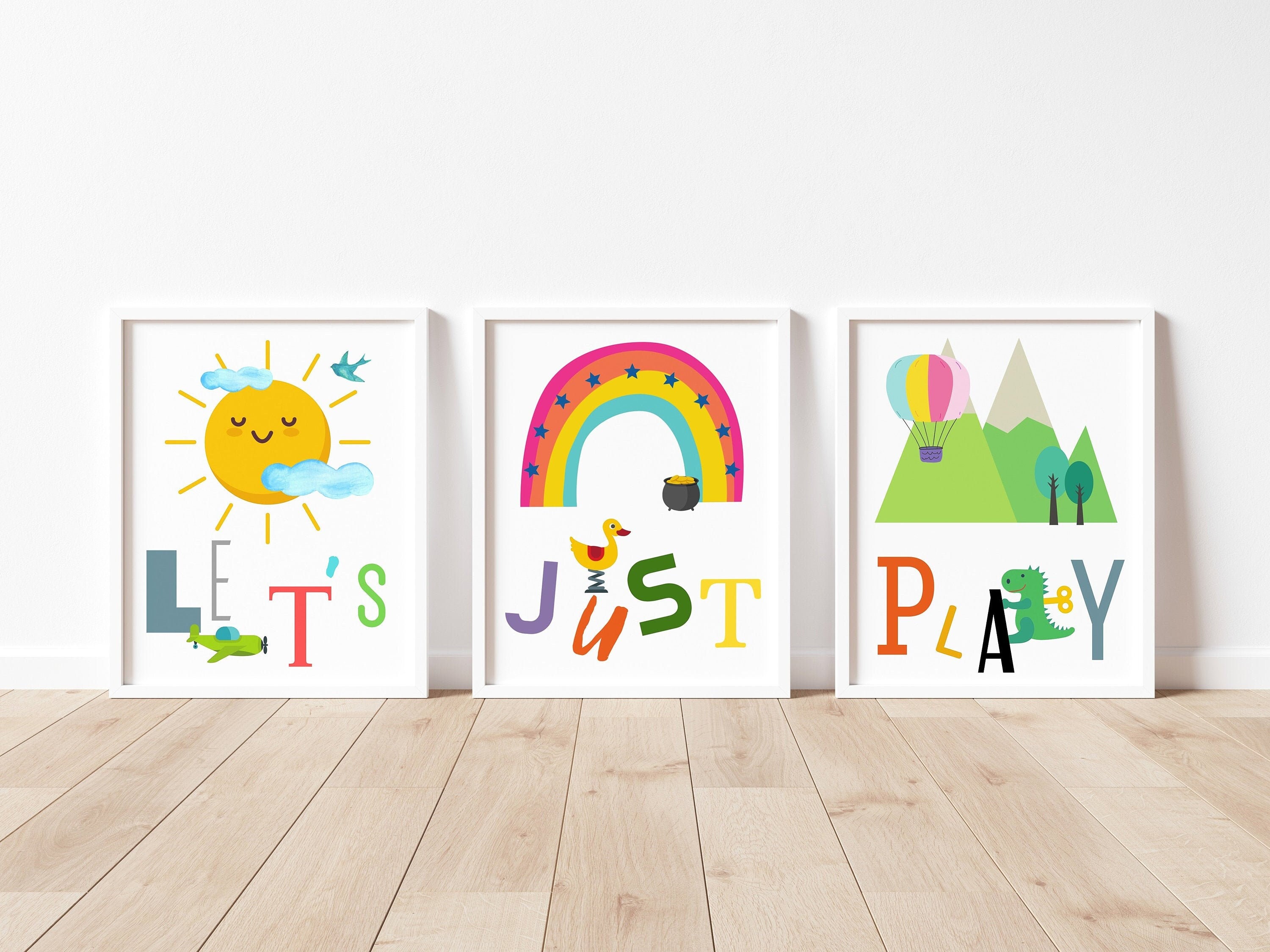 Playroom Wall Art Set of 3, Nursery Posters, Toddler Wall Art ...