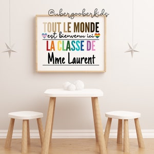 Everyone is Welcome Here, Classroom Wall Art, Personalized, Custom Name ...