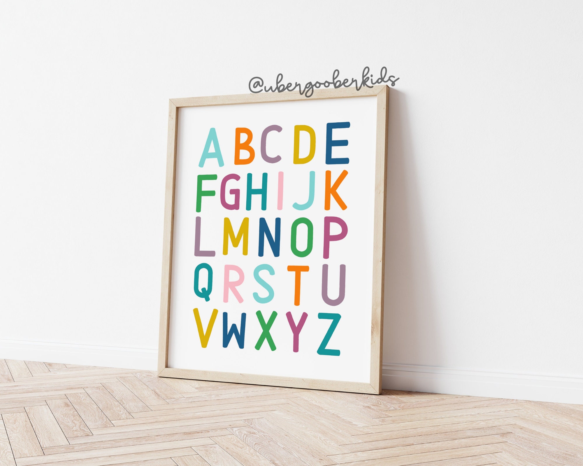 Rainbow ABC Poster Alphabet Print Playroom Decor Nursery - Etsy