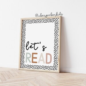 Let's Read Wall Art, Classroom Art, Playroom Wall Decor, Playroom ...