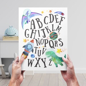 Space Wall Art ABC Space Poster Space Alphabet Space Theme | Etsy