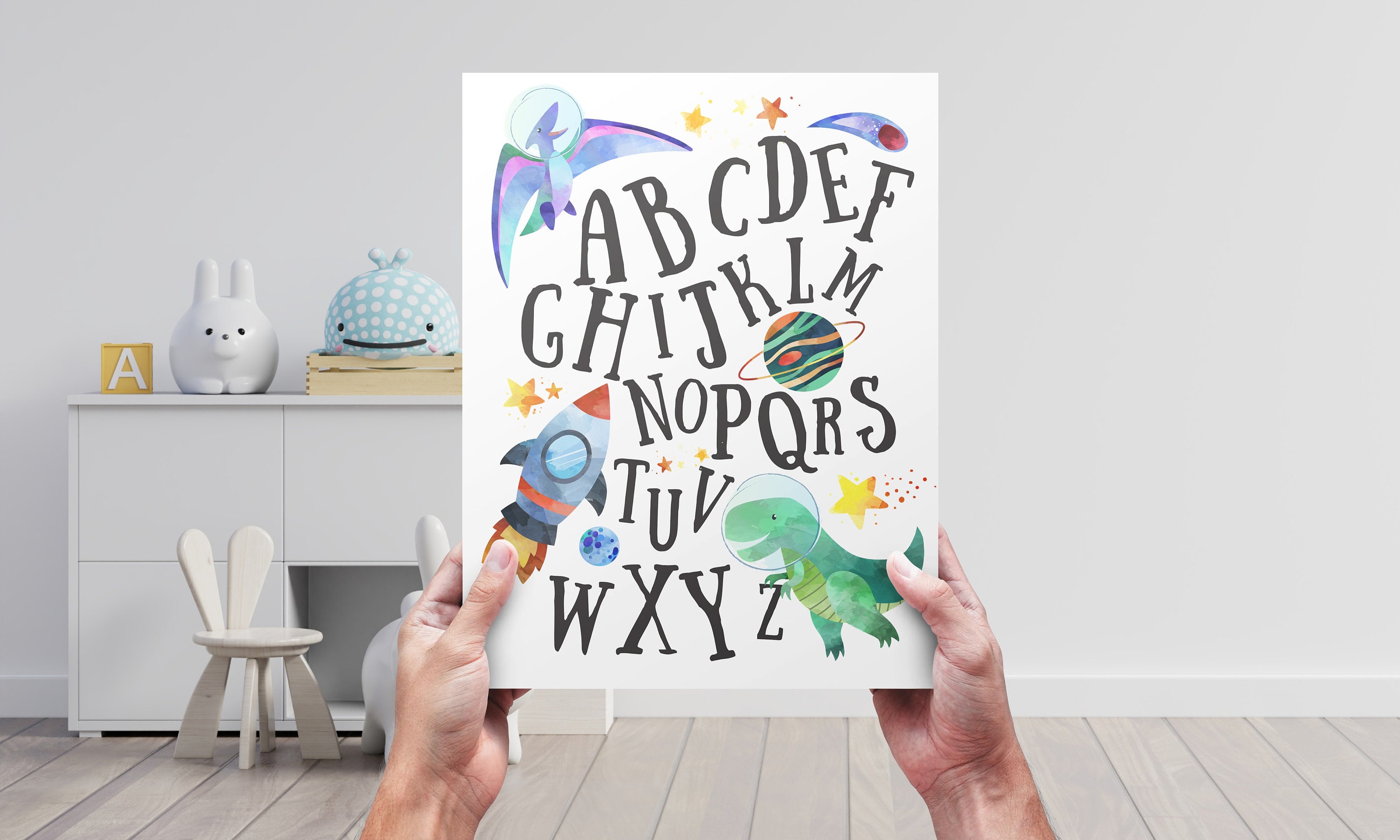 Space Wall Art ABC Space Poster Space Alphabet Space Theme | Etsy