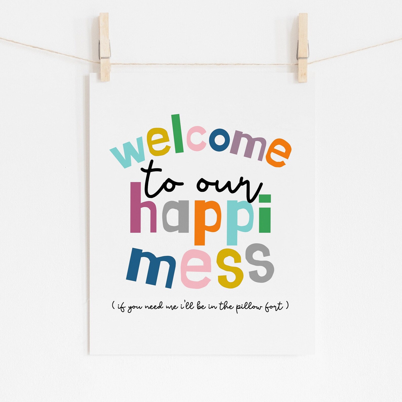 Welcome to Our Happi Mess Wall Art Playroom Poster Playroom | Etsy