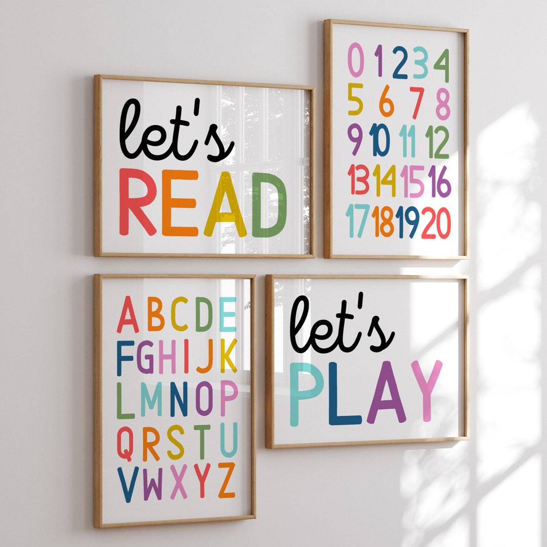 Set of Playroom Prints, Playroom Wall Decor, Nursery Wall Art, Play ...