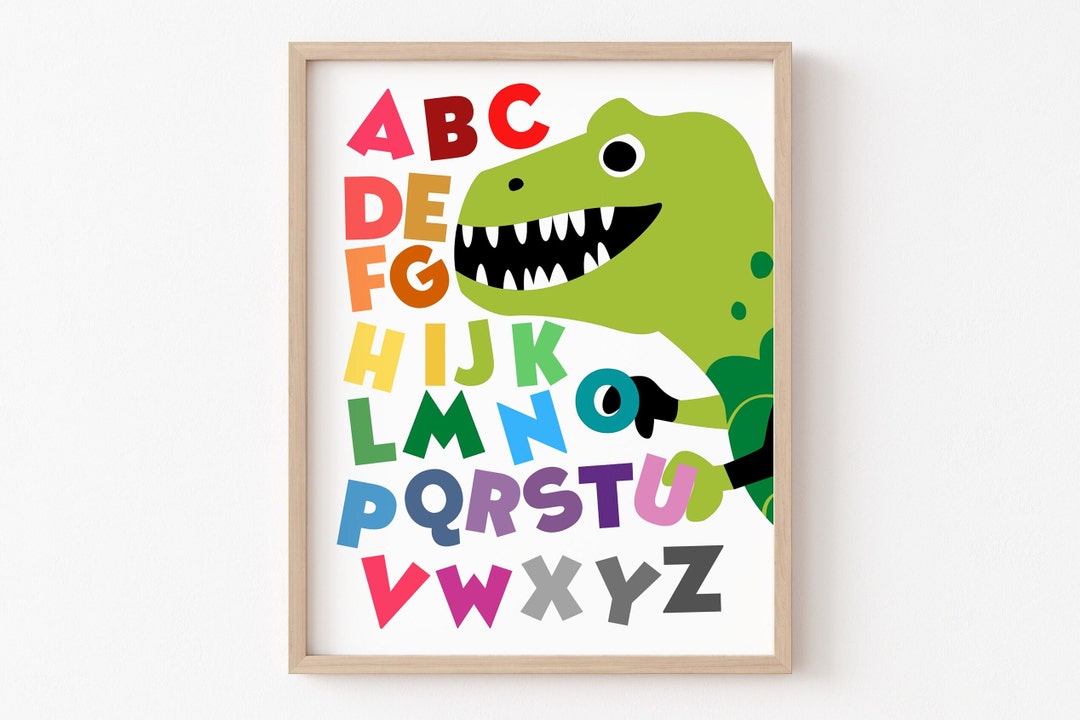 Dinosaur ABC Poster, Alphabet Print, Dinosaur Gift, Nursery Print, Dino ...