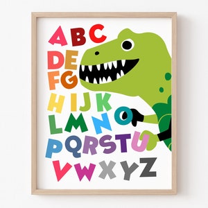 Dinosaur ABC Poster, Alphabet Print, Dinosaur Gift, Nursery Print, Dino ...