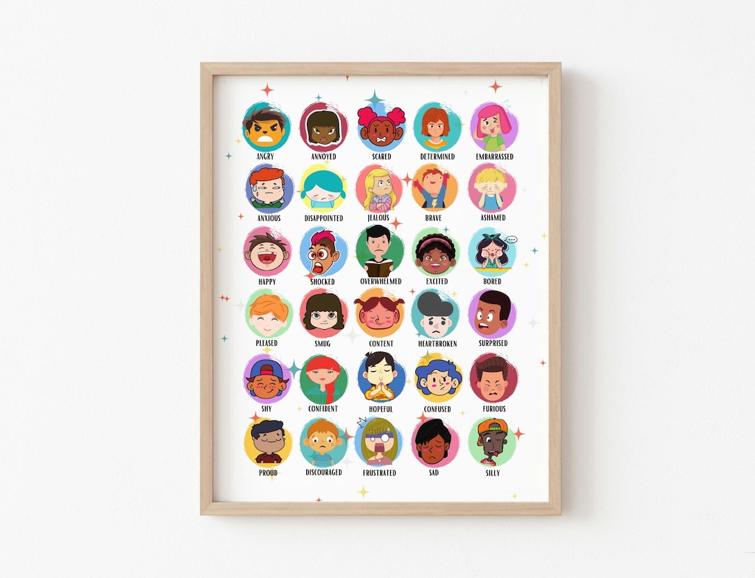 Kids Emotions and Feelings Chart - Emotional Awareness Classroom Wall ...