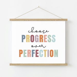 Progress Over Perfection Print, Positive Affirmations for Kids, Home ...