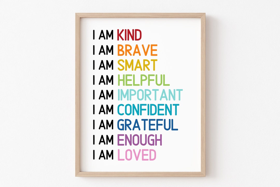I Am Positive Affirmations for Kids, Homeschooling Art, Motivational ...