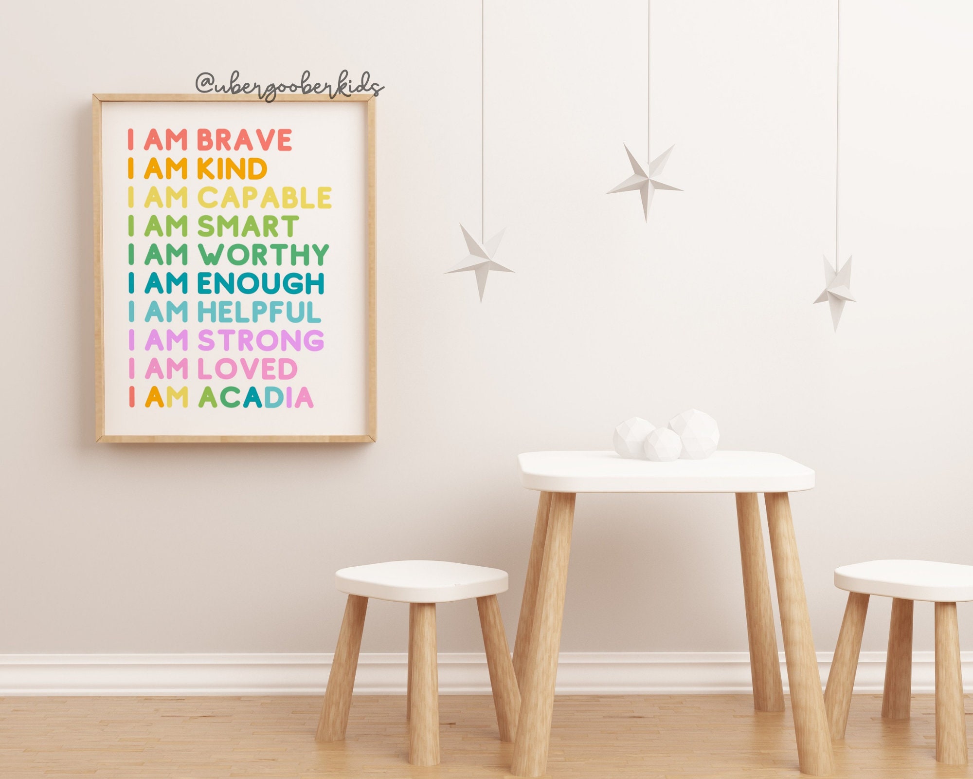 Kids Room Printable Art Affirmations for Kids Affirmation | Etsy