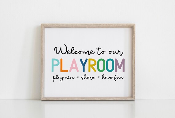 Playroom Welcome Sign Playroom Wall Art Playroom Poster | Etsy Canada