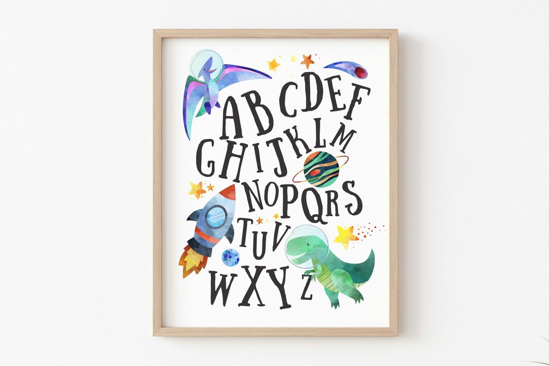 Space Wall Art, ABC Space Poster, Space Alphabet, Space Theme, Space ...