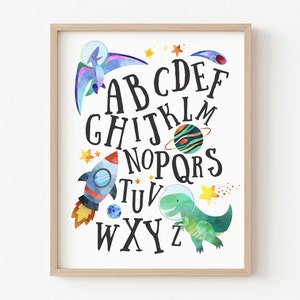 Space Wall Art, ABC Space Poster, Space Alphabet, Space Theme, Space ...