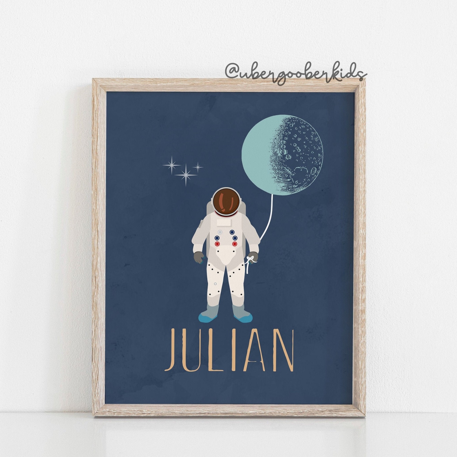 Space Wall Art, Space Name Print, Space Theme Nursery, Baby Name Print ...