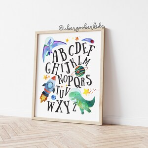 Space Wall Art, ABC Space Poster, Space Alphabet, Space Theme, Space ...