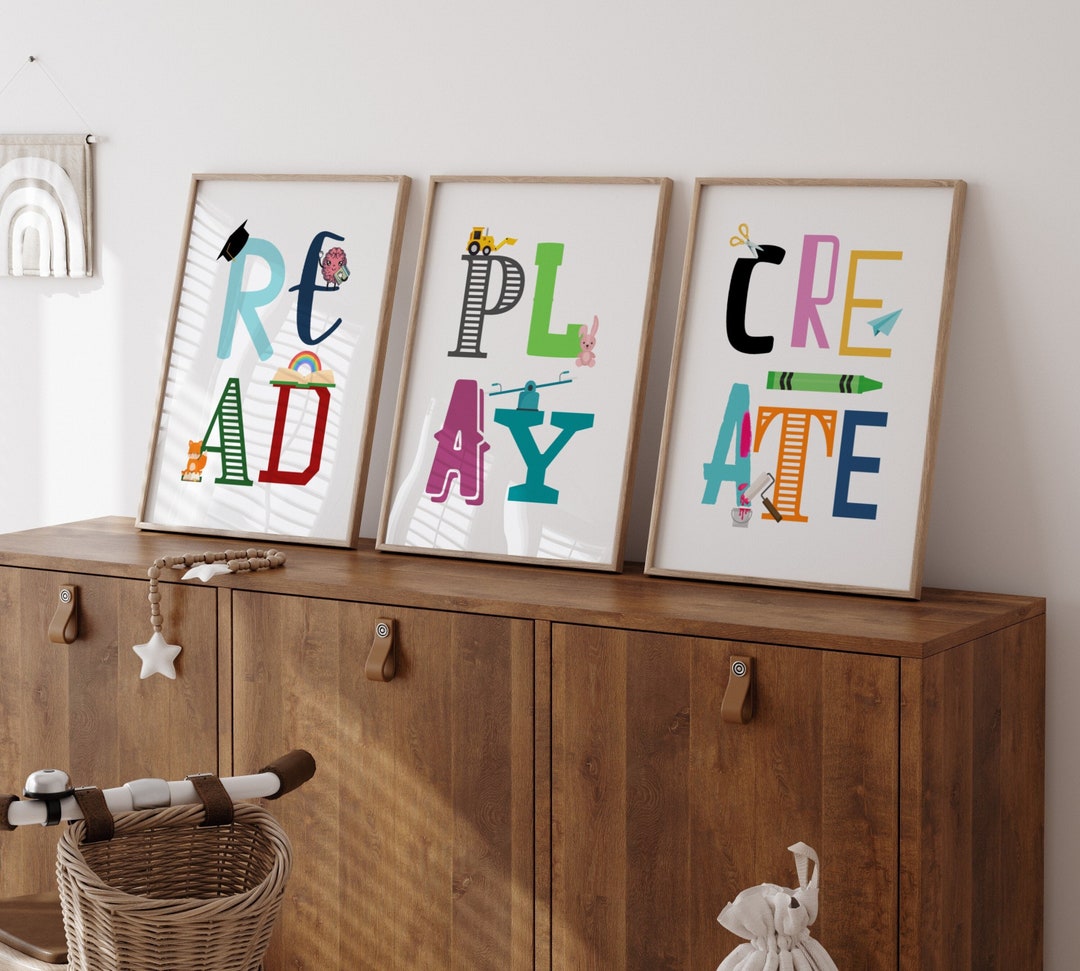 Playroom Wall Art Set, Daycare Posters, Toddler Sign, Classroom Decor ...