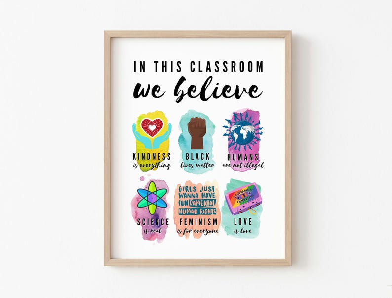 Classroom Poster, Printable Wall Art, School, in This Classroom ...