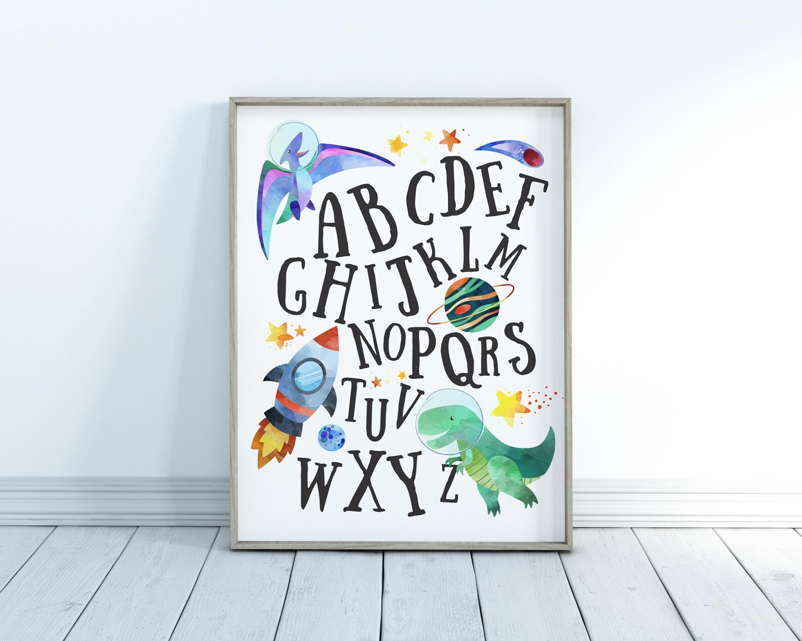 Space Wall Art ABC Space Poster Space Alphabet Space Theme | Etsy