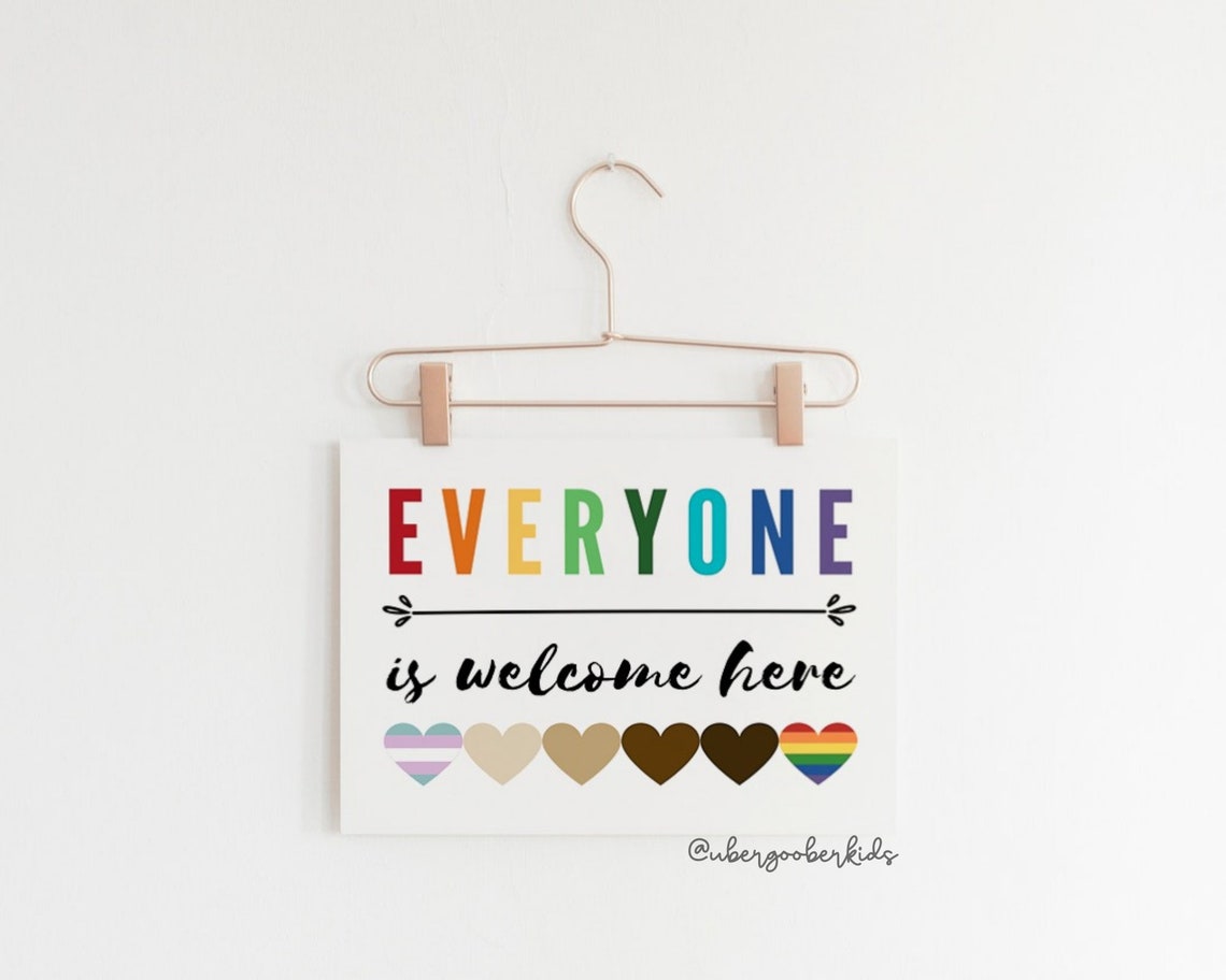 Everyone is Welcome Here All Are Welcome Here Sign Safe - Etsy