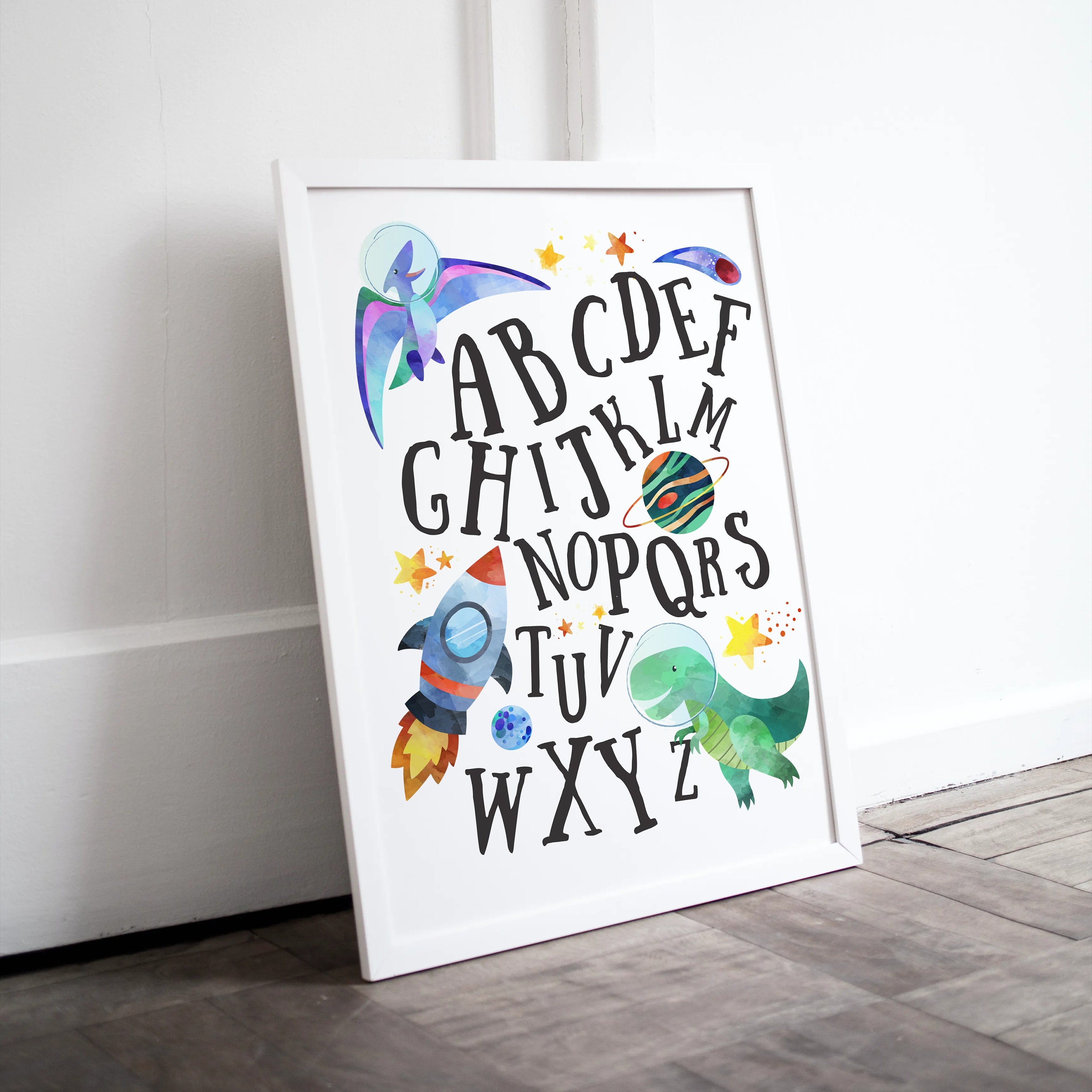Space Wall Art ABC Space Poster Space Alphabet Space Theme | Etsy