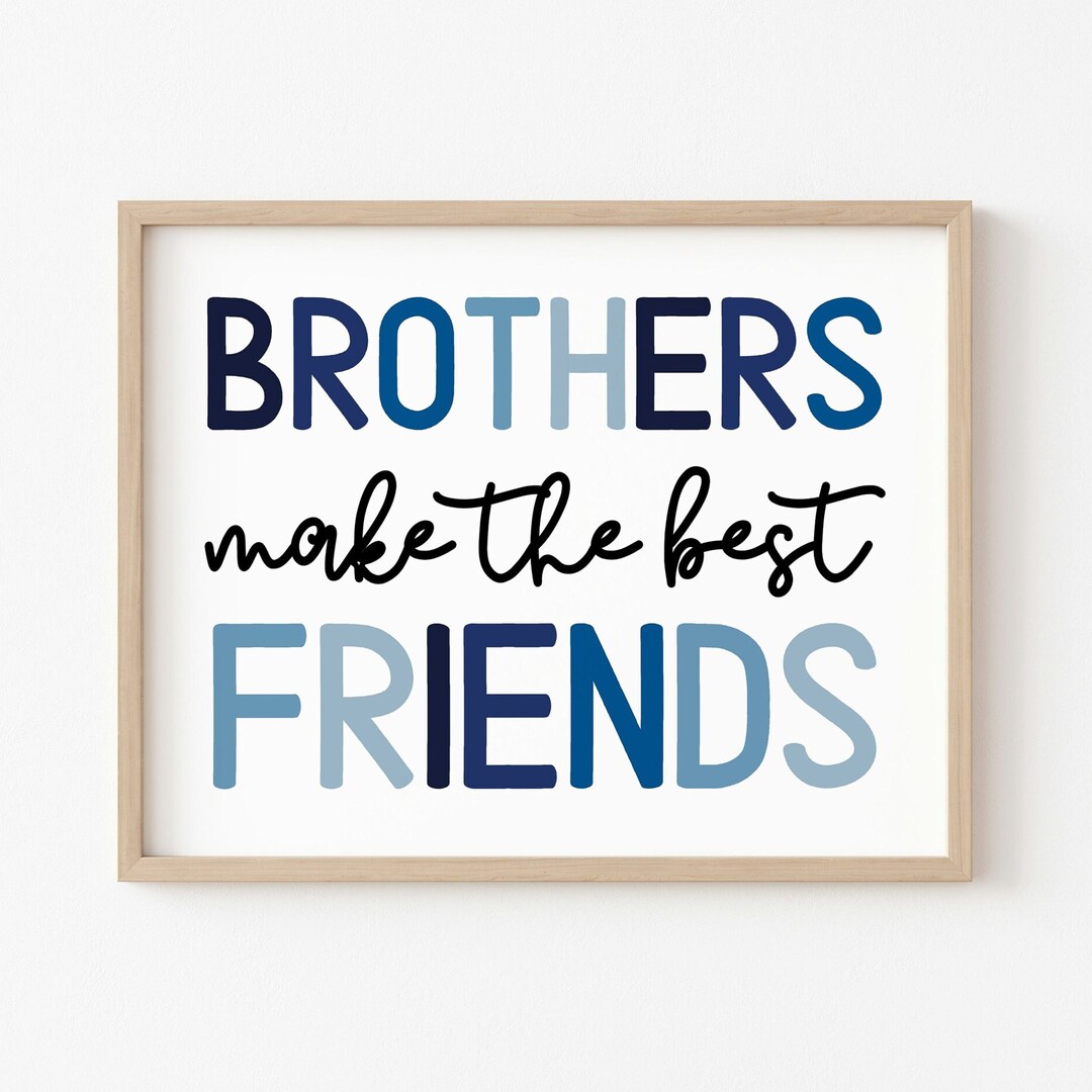 Brothers Wall Art: Blue Children's Prints, Siblings Decor, DUTY FREE - Etsy
