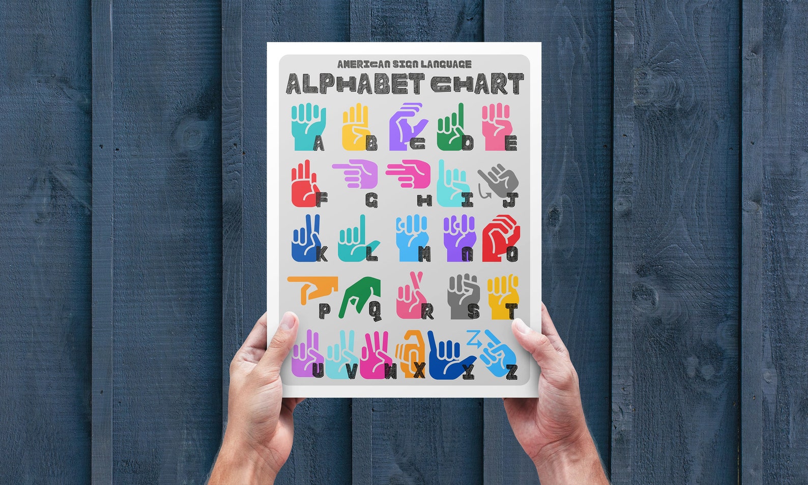 ABC Poster, Printable, Sign Language Chart, Alphabet Poster, ASL ...