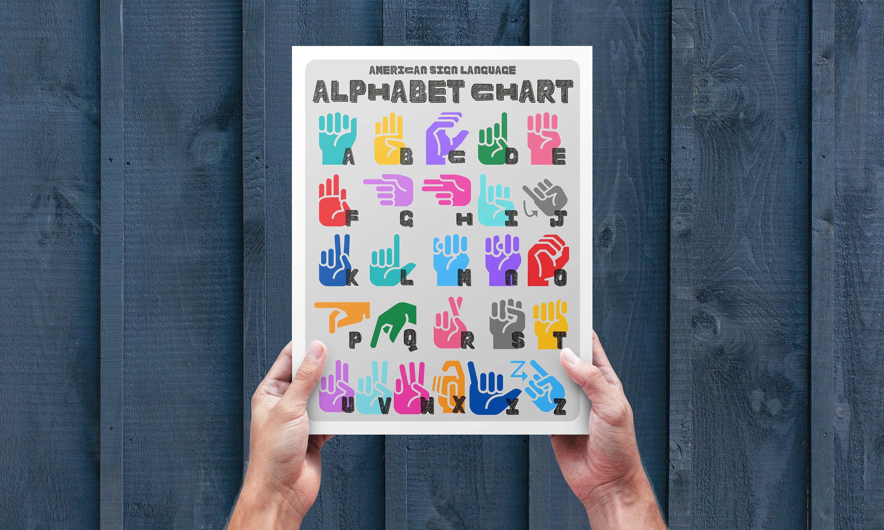 ABC Poster Printable Sign Language Chart Alphabet Poster | Etsy Canada