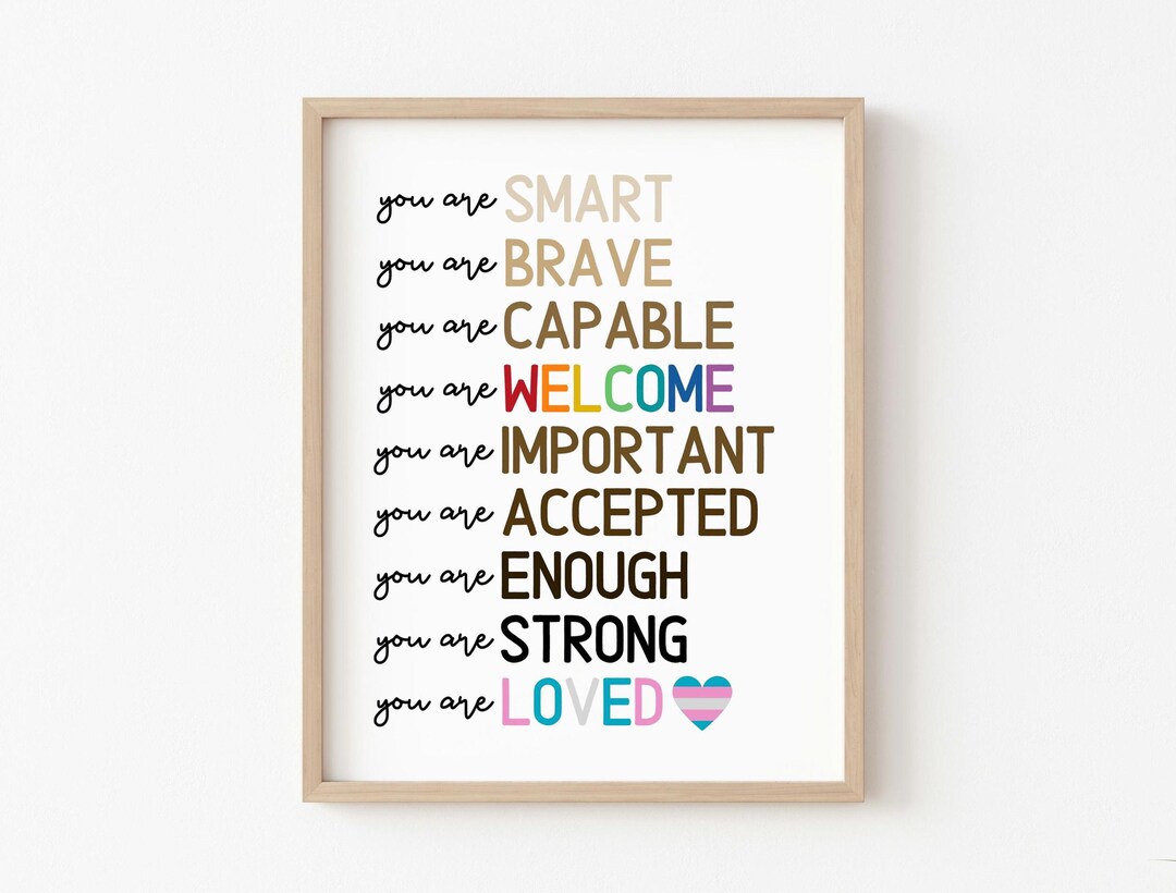 Inclusion Wall Art, Everyone is Welcome Here, Diversity Prints ...