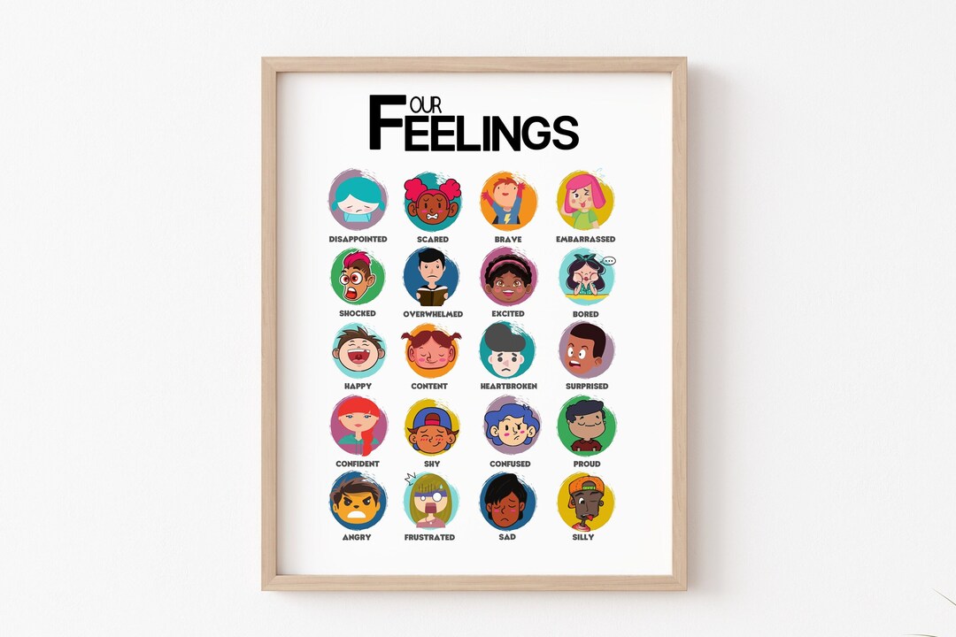 Printable Feelings Chart, Diversity Classroom Poster, Educational ...