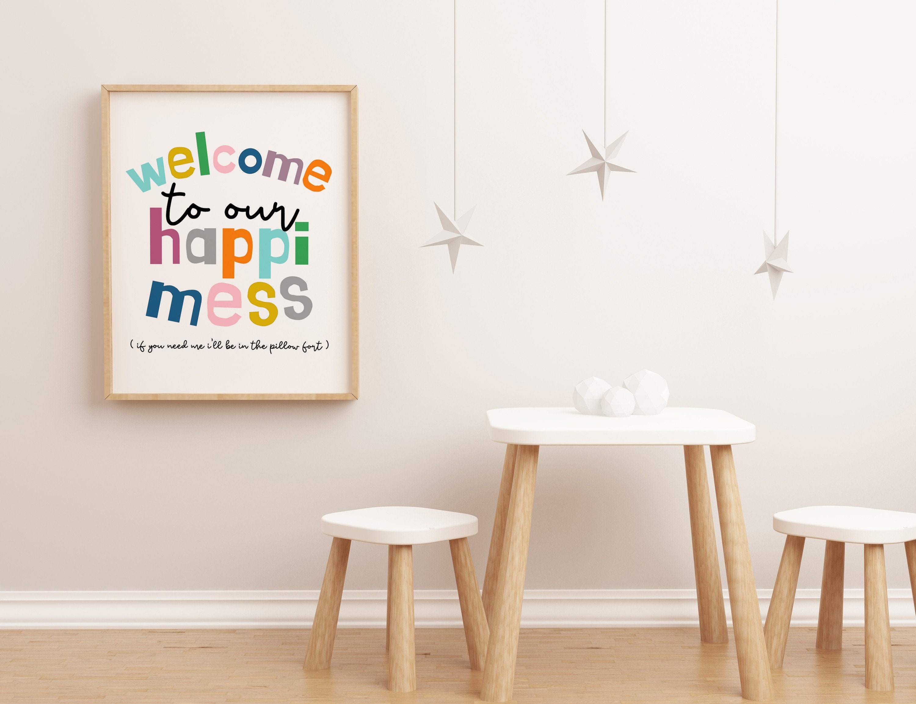 Welcome to Our Happi Mess Wall Art Playroom Poster Playroom | Etsy
