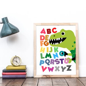 Dinosaur ABC Poster, Alphabet Print, Dinosaur Gift, Nursery Print, Dino ...