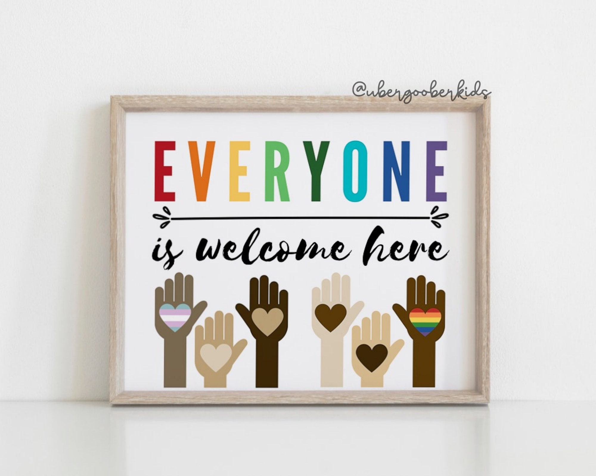 Everyone Welcome Here Diversity Art Classroom Decor | Etsy