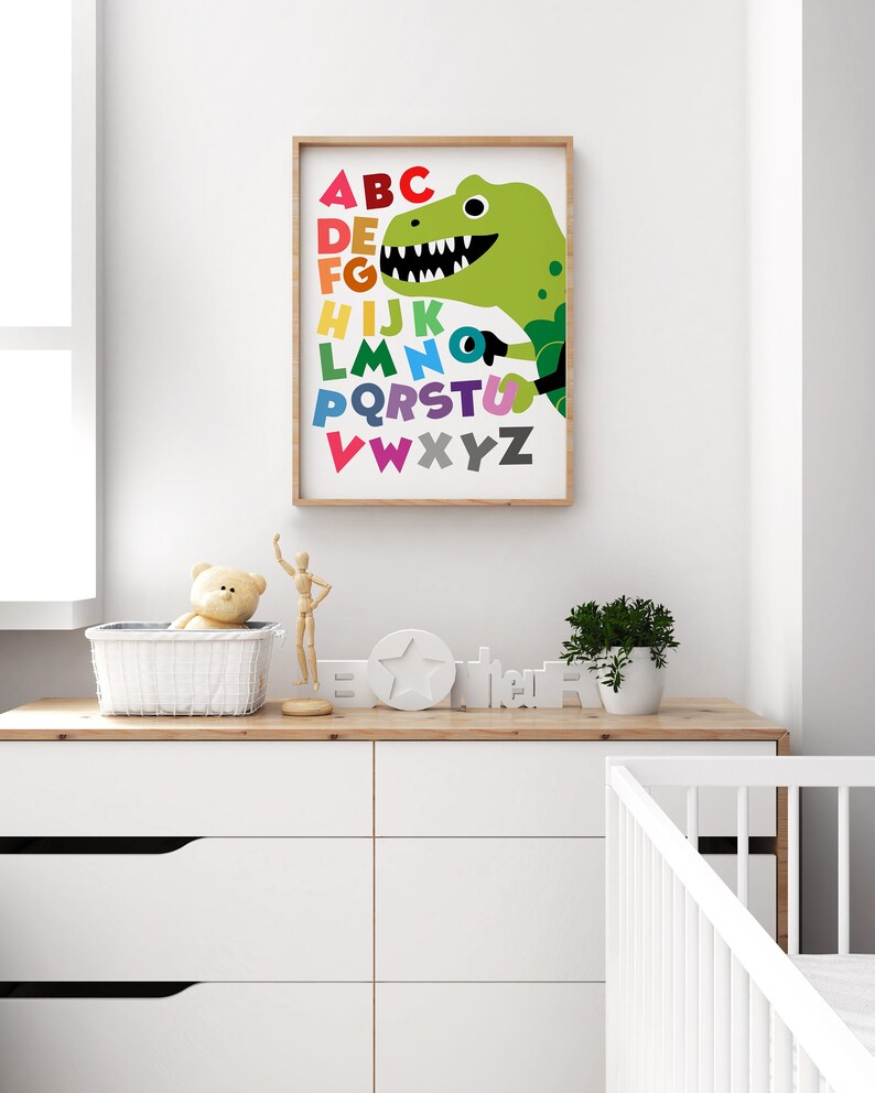 Dinosaur ABC Poster Alphabet Print Dinosaur Gift Nursery | Etsy
