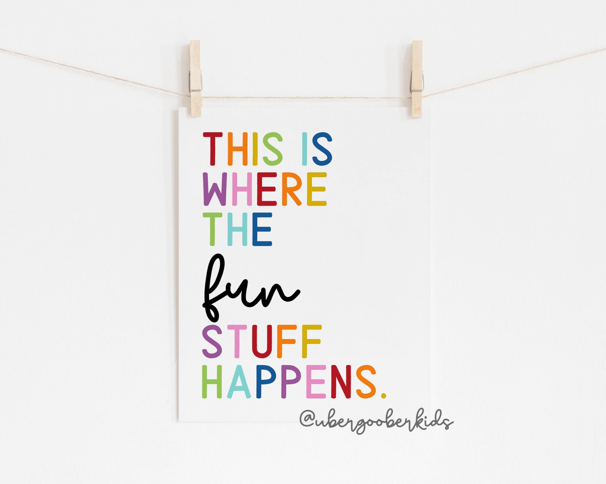 Where the Fun Stuff Happens Wall Art Playroom Poster | Etsy