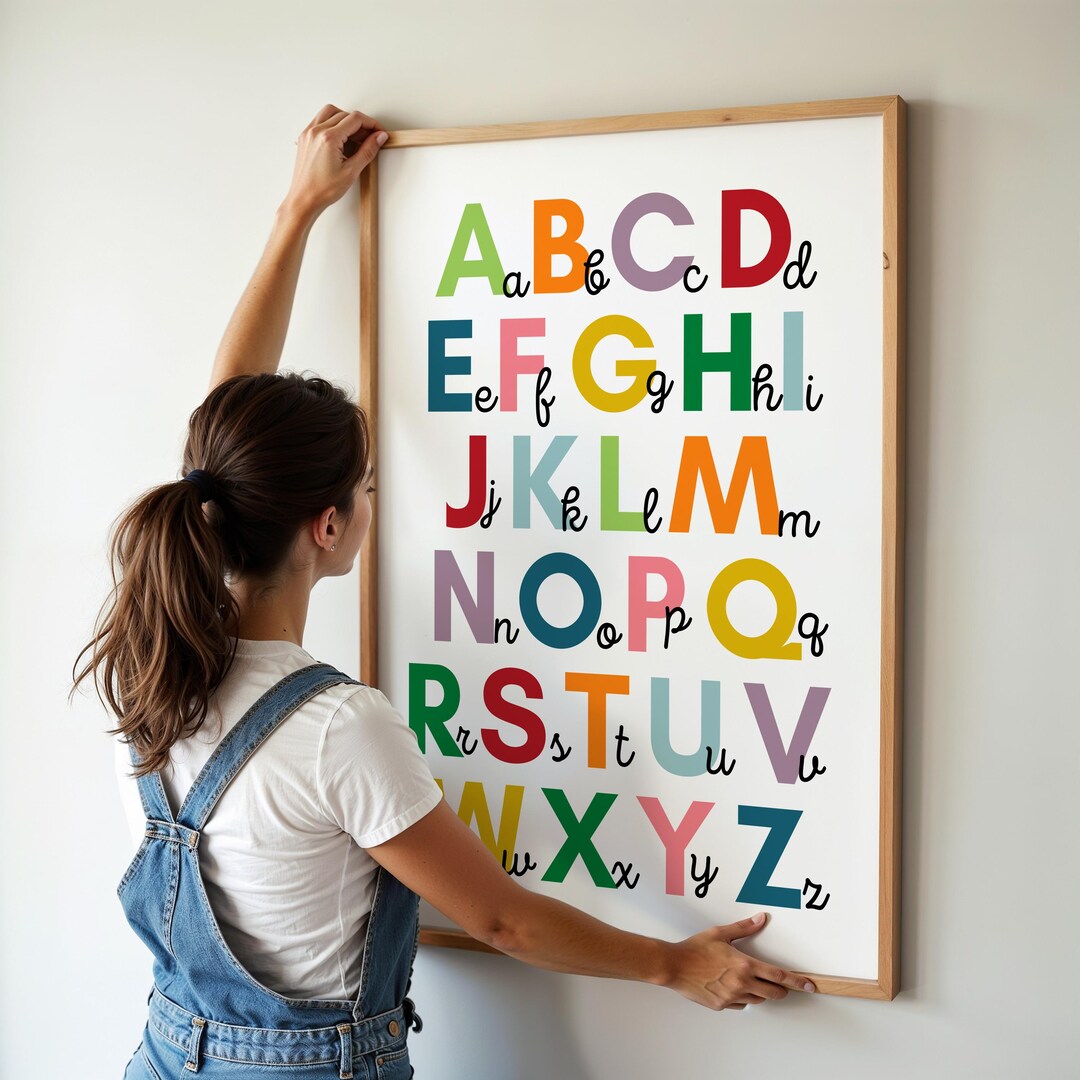ABC Poster, Alphabet Print, Playroom Decor, Uppercase & Lowercase ...