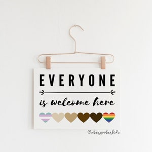 Printable Wall Art, Everyone Welcome, Diversity, Classroom Poster ...