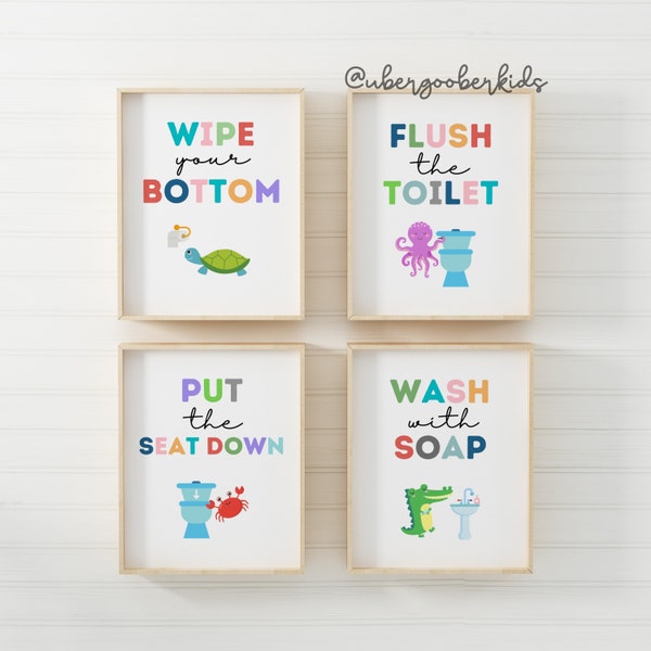 Kids Under the Sea Bathroom Prints - Etsy