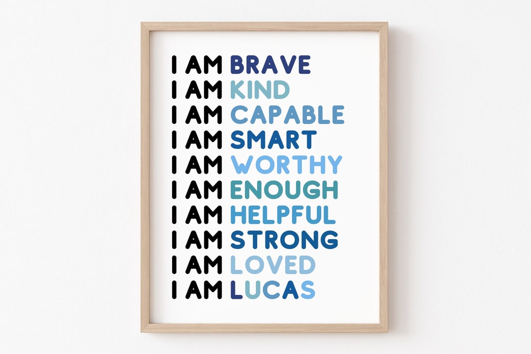 Personalized Kids Affirmation Art Print: Custom Name (digital Download ...