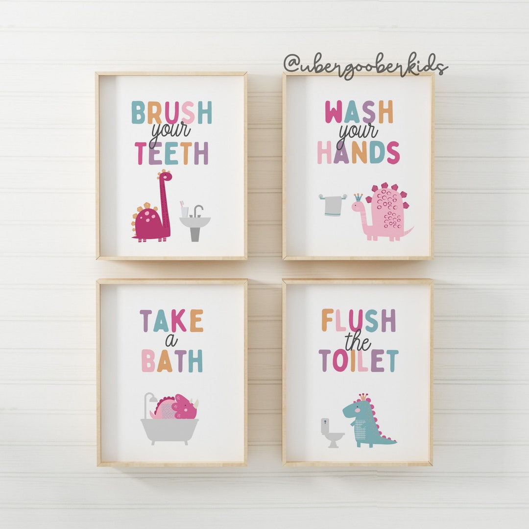 Girls Bathroom Decor Bathroom Wall Prints Girls Bathroom - Etsy