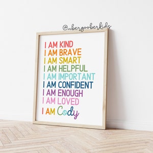 Kids Room Printable Art, Affirmations for Kids, Affirmation Art ...