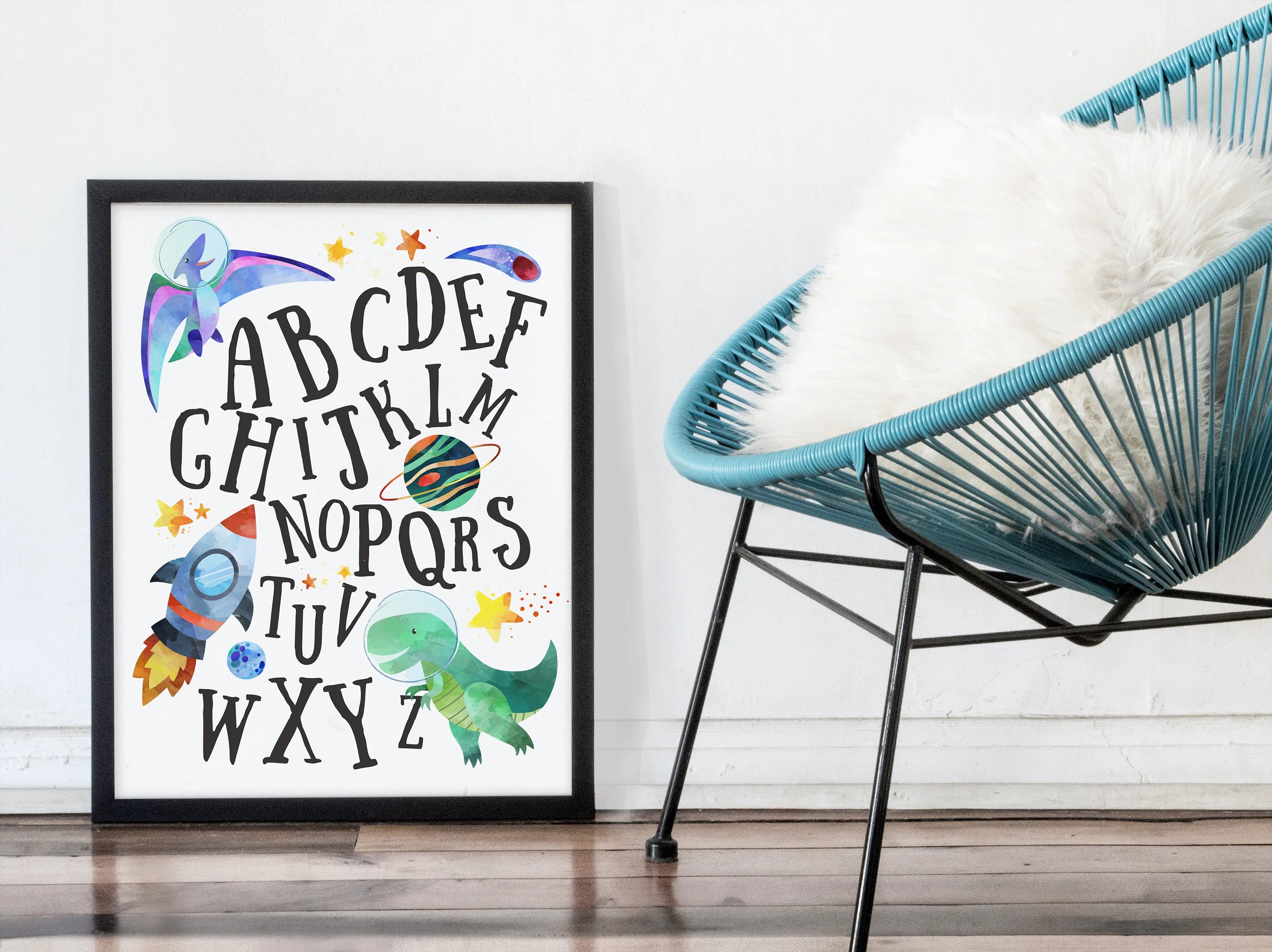 Space Wall Art ABC Space Poster Space Alphabet Space Theme | Etsy