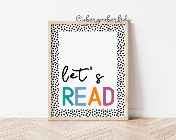 Let's Read Wall Art Classroom Art Playroom Wall Decor - Etsy