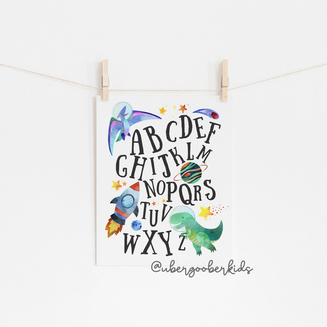 Space Wall Art ABC Space Poster Space Alphabet Space Theme - Etsy