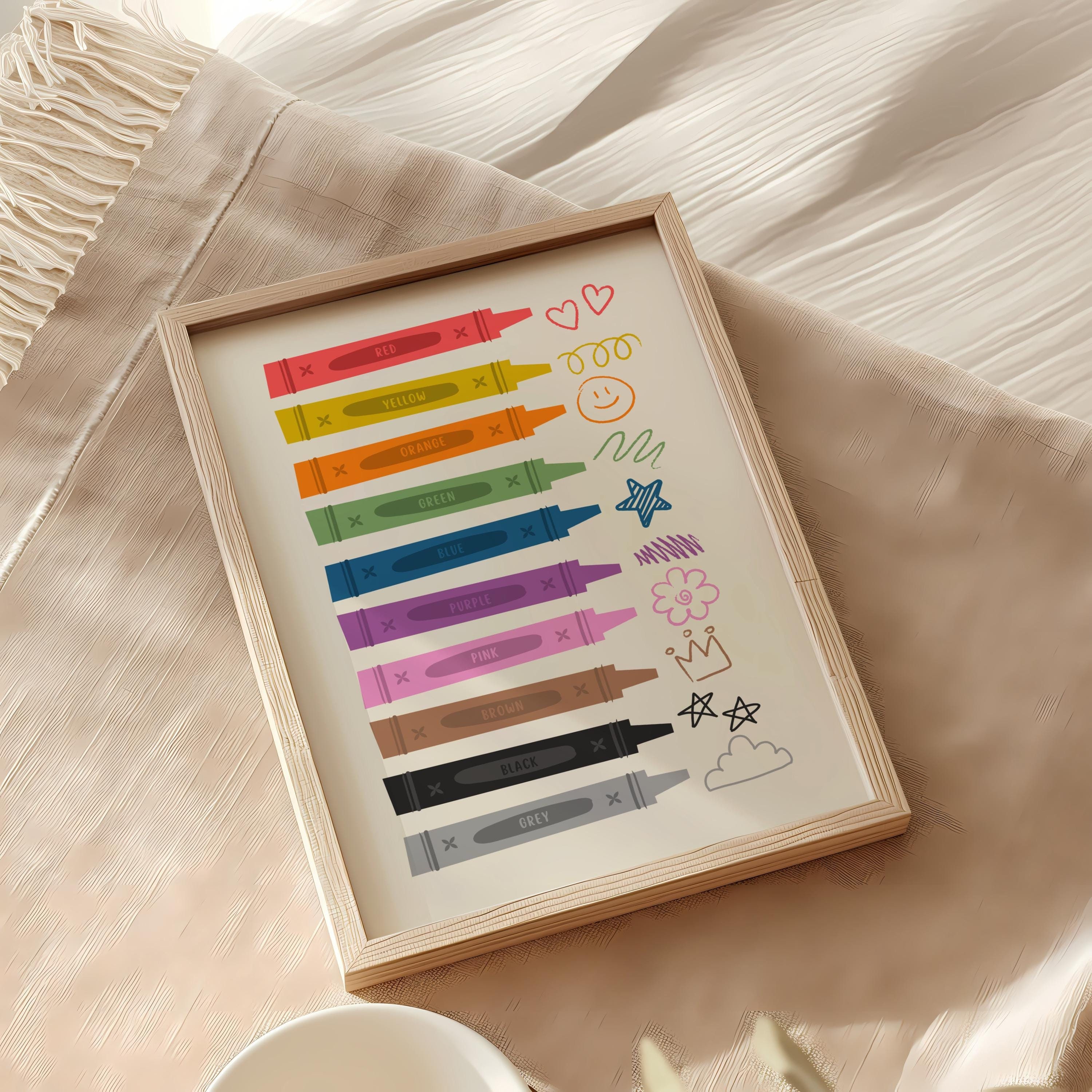 Crayon Colors Educational Poster: Montessori Classroom Decor (digital ...