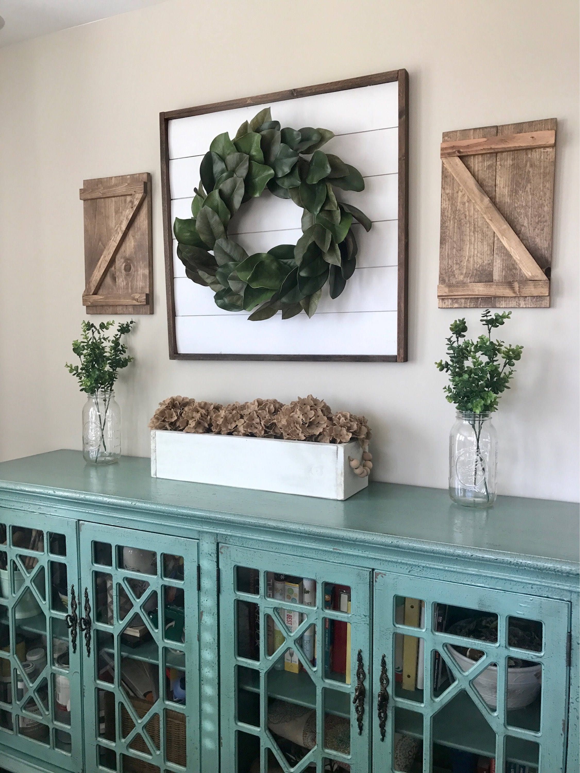 Pair of Small Decorative Z Wood Shutters. Rustic shutters. | Etsy