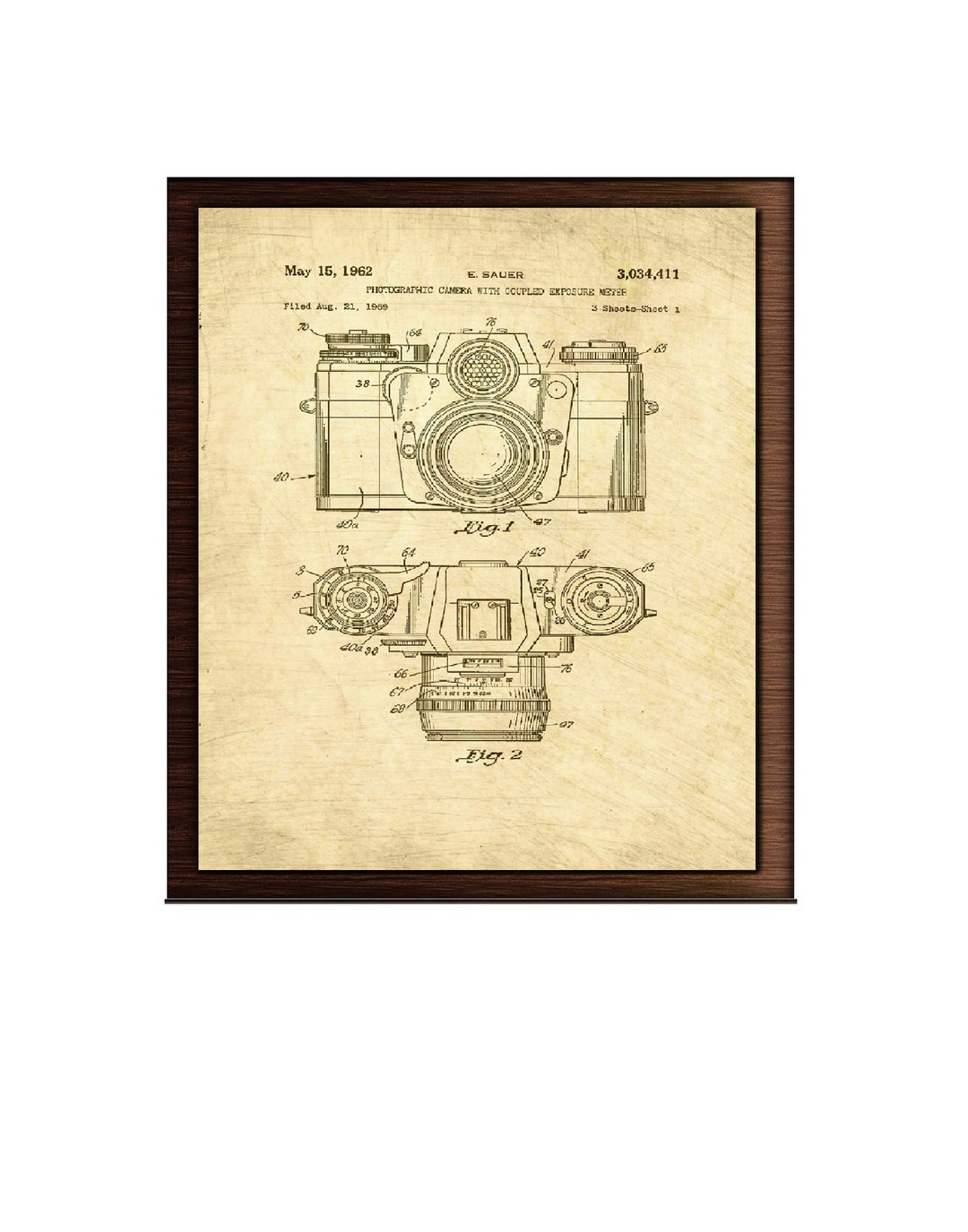 Vintage Camera Patent Print, 1959 Camera Design, Camera Wall Art, SLR ...