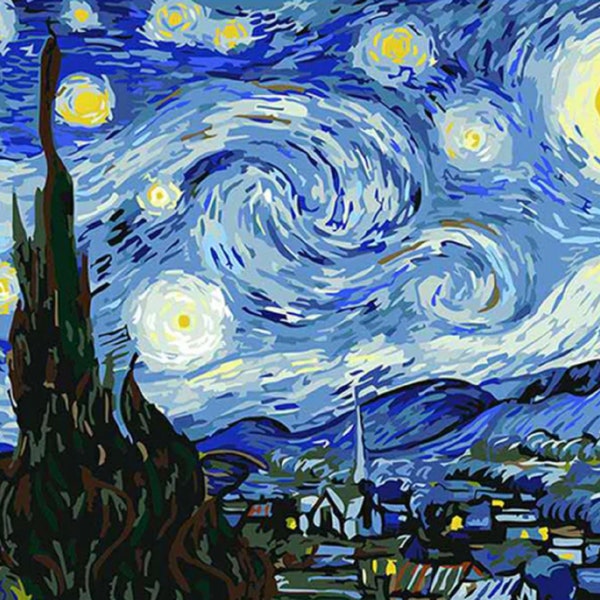 Paint by Numbers Kit for Adults Starry Night Van Gogh - Etsy